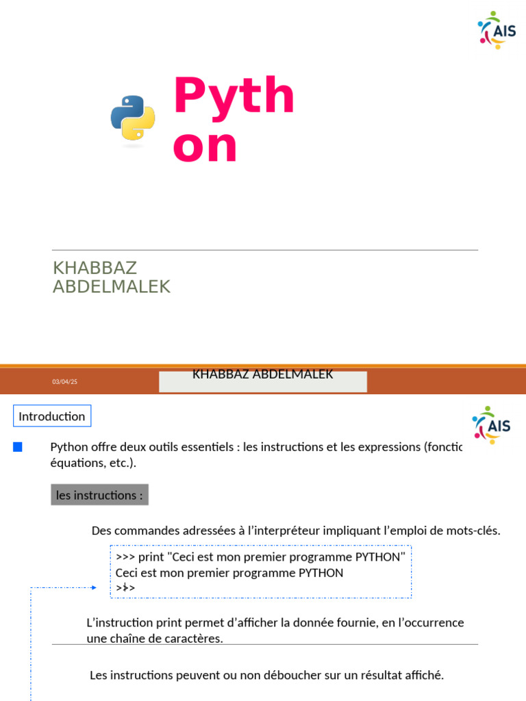 Debuter En Python Pdf Variable Informatique Python Langage De Programmation