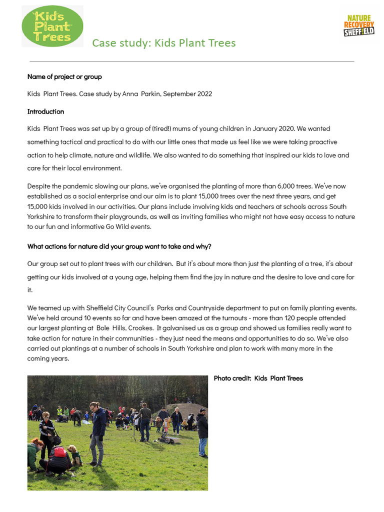 Kids Plant Trees | PDF
