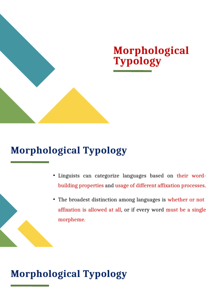Morphological Typology | PDF | Morphology (Linguistics) | Part Of Speech