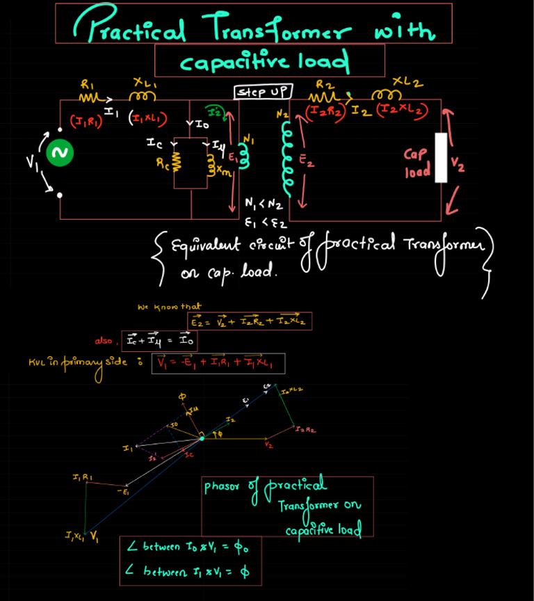 50. Practical transformer with capacitive load | PDF