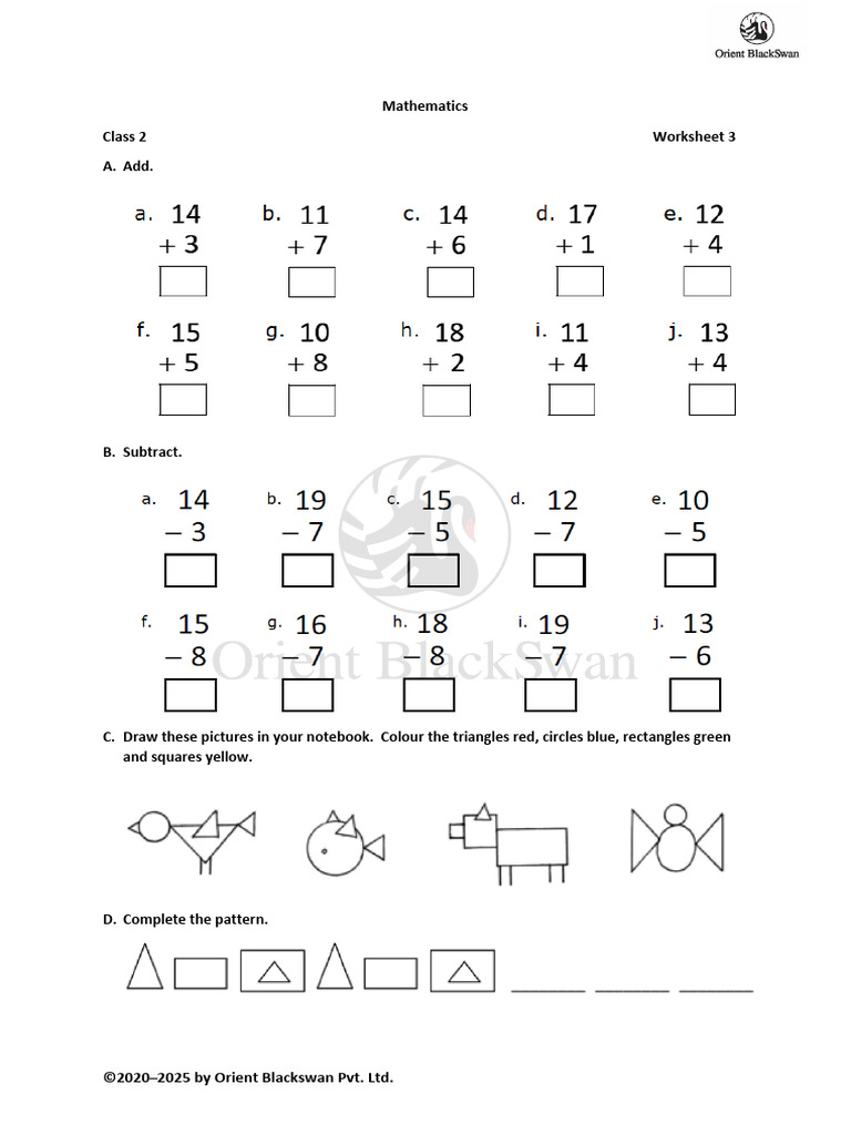Class 2 Maths Worksheet Activities | PDF