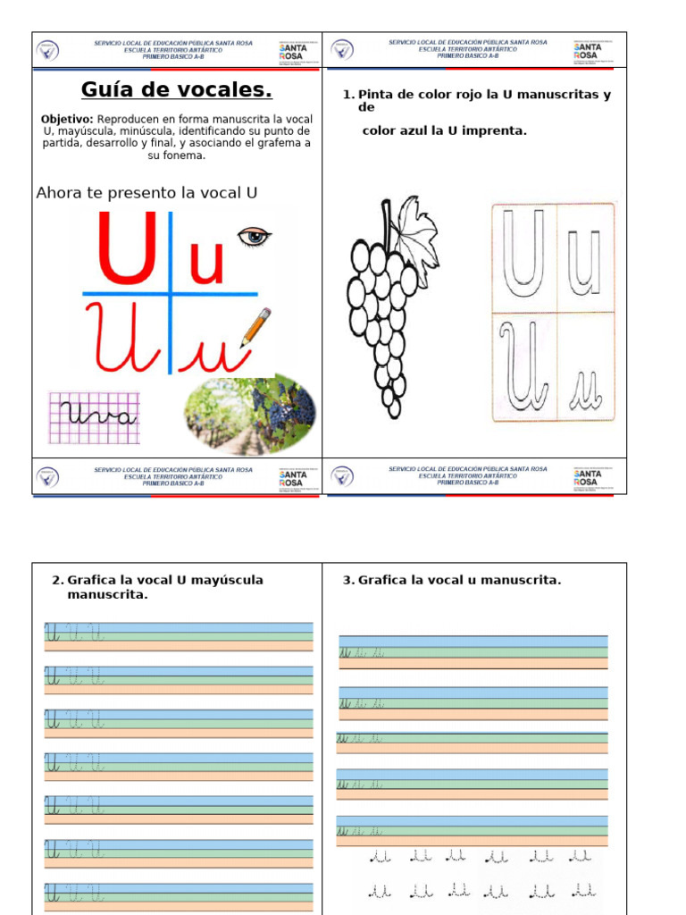 Guía Práctica de la Vocal U | PDF