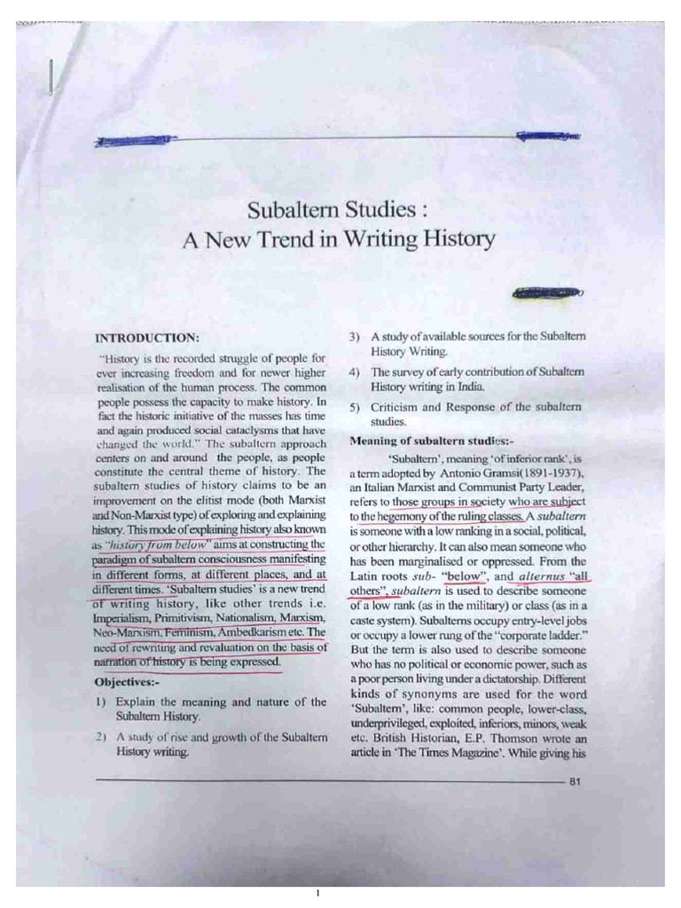 Subaltern Studies (1) | PDF