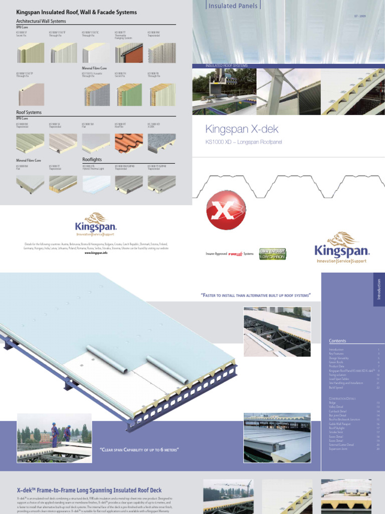KS1000 Xdek Longspan Roof Panel Up To 6 M | PDF | Roof | Building ...