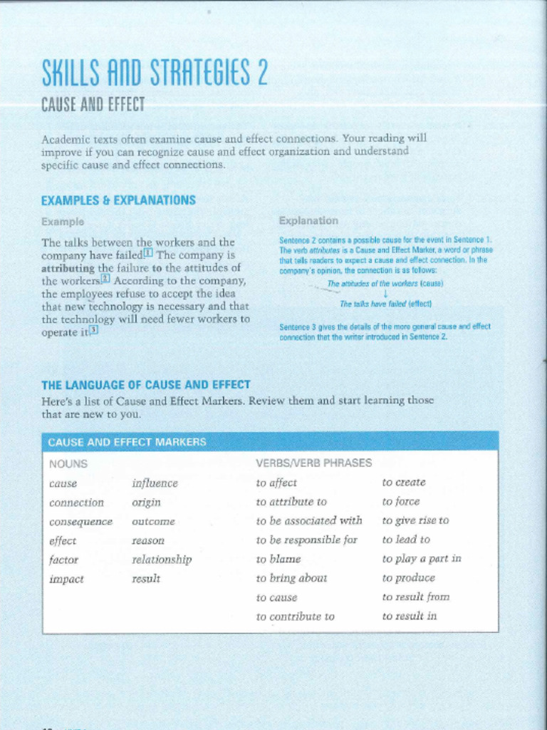 Cause and Effect Continuing Ideas Result SKILLS | PDF
