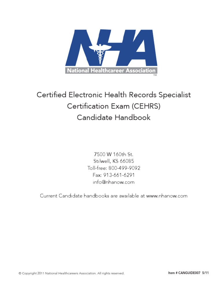 CEHRS Candidate Handbook - SFLB | PDF | Electronic Health Record ...