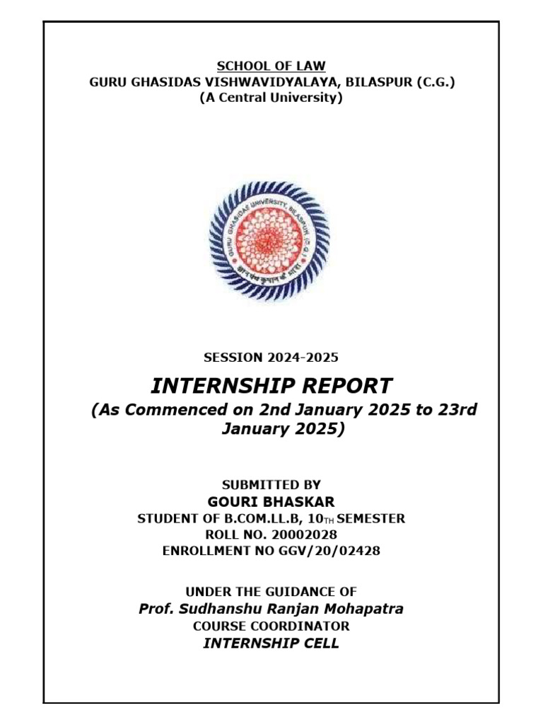 Gouri Internship Report | PDF | Magistrate | Sentence (Law)