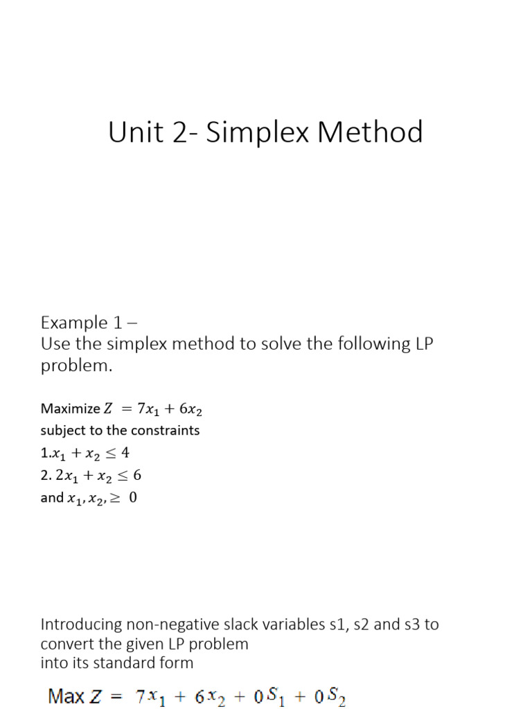 QTRP Unit 2 Simplex Method Notes | PDF | Algorithms And Data Structures ...