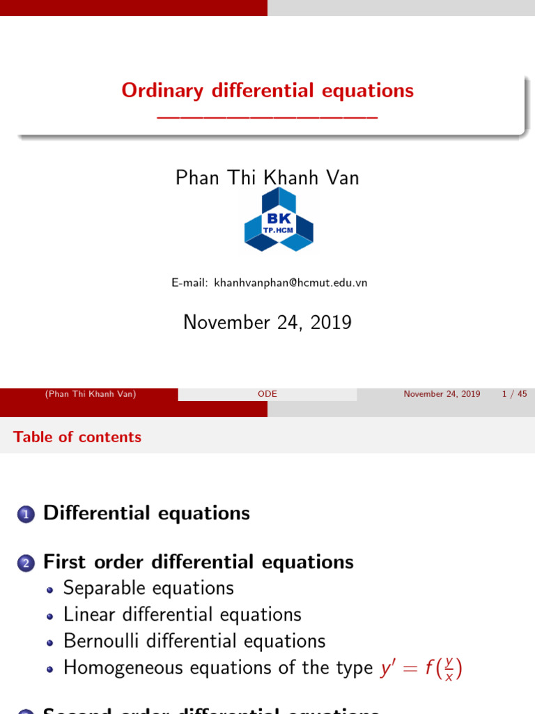 Understanding Ordinary Differential Equations | PDF | Ordinary Differential Equation | Equations