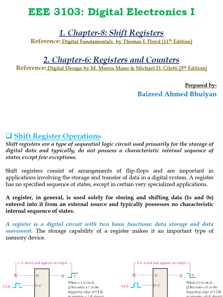 EEE 3103 - Shift Registers | PDF | Electronic Circuits | Computer Data