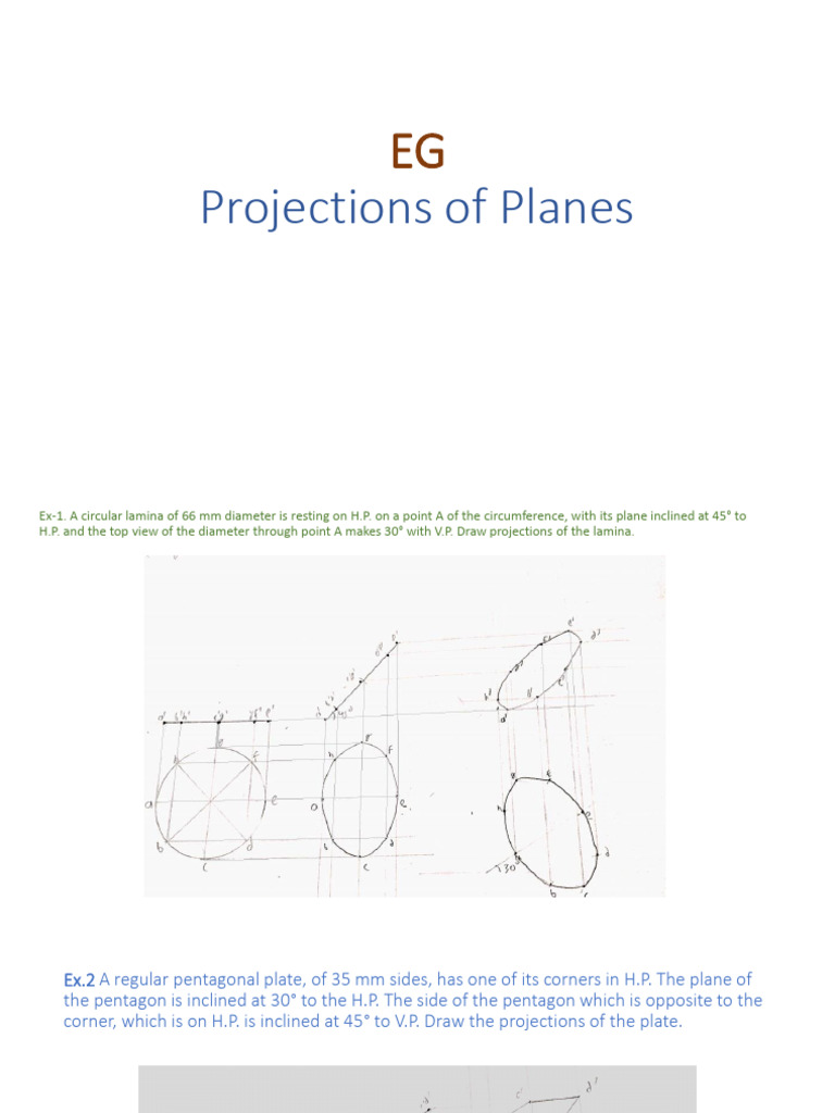 EG - UNIT 2 - Projections of Planes and Projections of Solid 1 | PDF