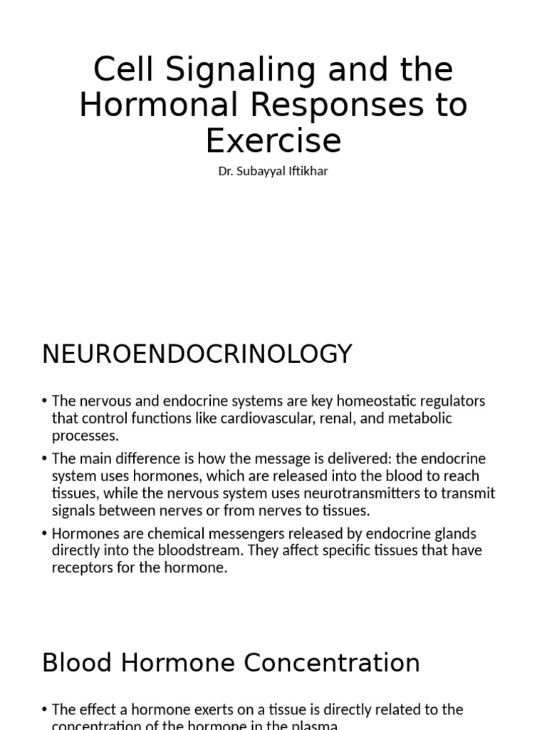 Cell Signaling and The Hormonal Responses To Exercise | PDF | Hormone ...