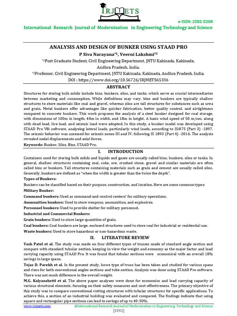 Bunker Design Analysis Using STAAD Pro | PDF | Bending | Truss