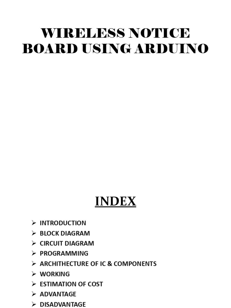 Wireless Notice Board Using Arduino Pdf Microcontroller Arduino