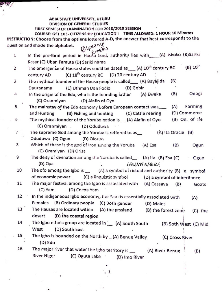 GST103(2018-2019) | PDF