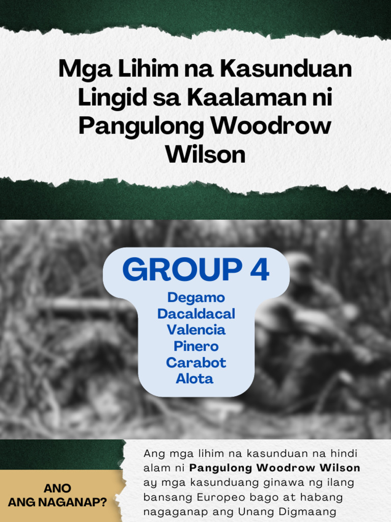 Mga Lihim Na Kasunduan Lingid Sa Kaalaman Ni Pangulong Woodrow Wilson | PDF