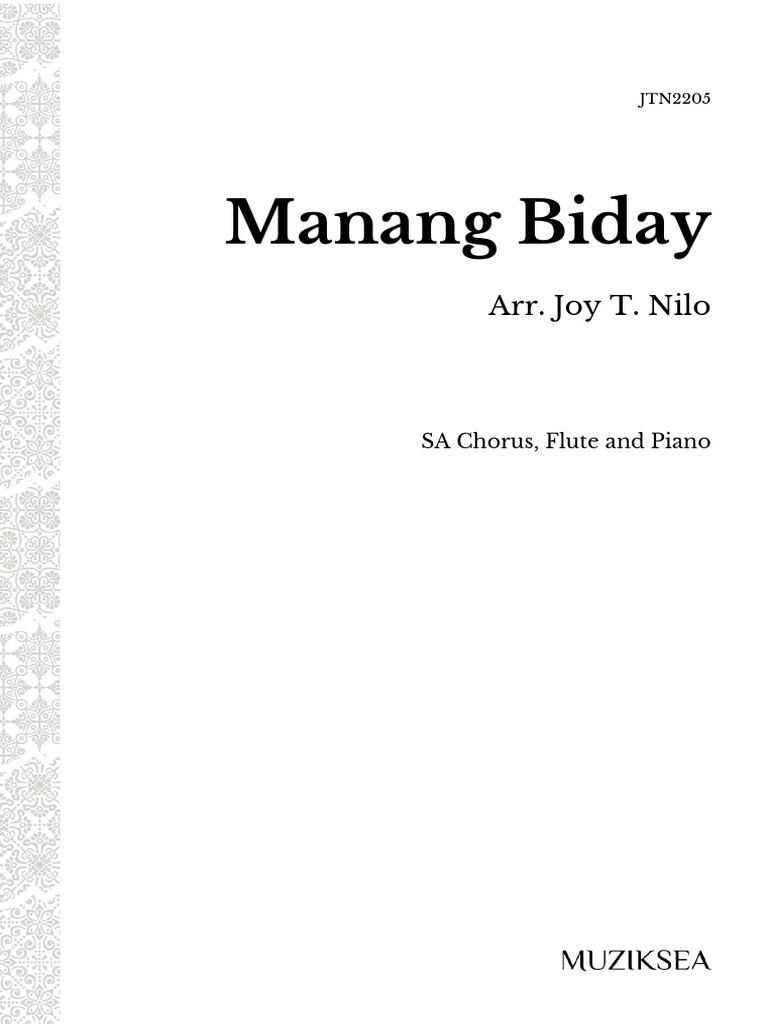 NILO Manang Biday (SA) - PERUSAL | PDF