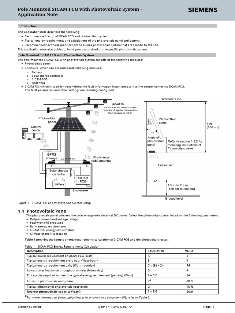 E50417-T1040-C587-A4_en_ApplicationNote_SICAMFCG | PDF | Photovoltaic System | Photovoltaics