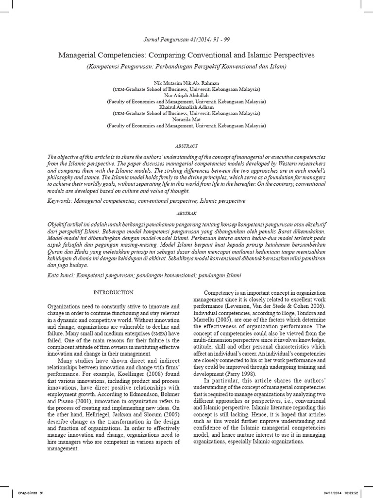 (Mirror For Princes) Managerial Competencies - Comparing Conventional ...