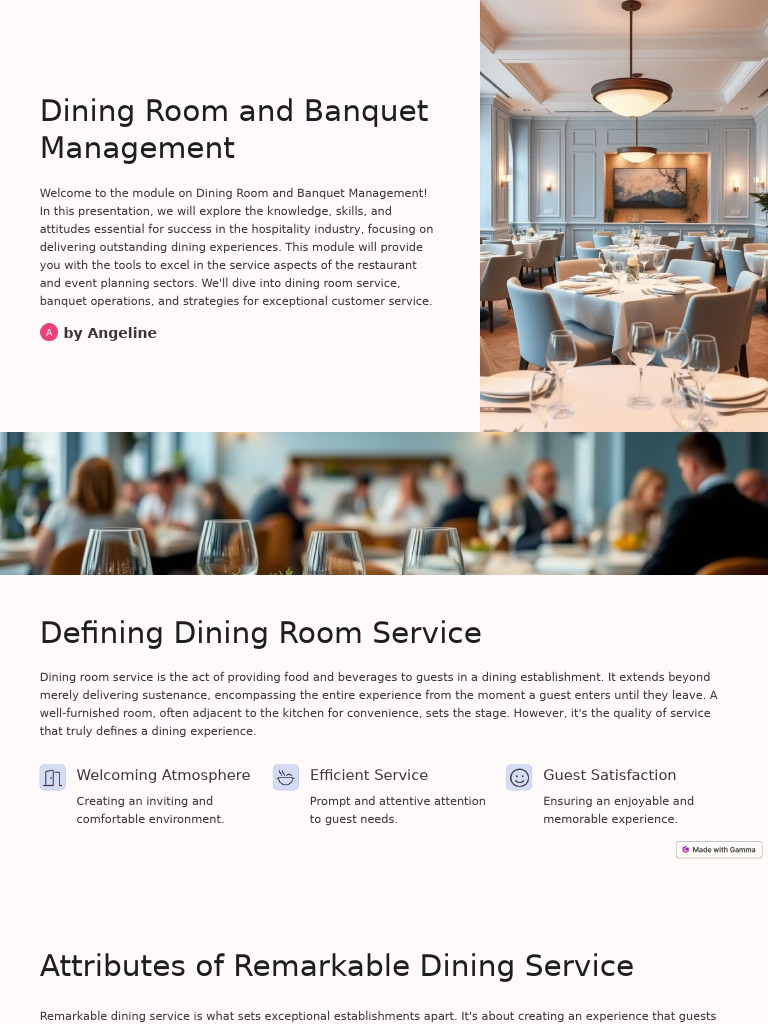 Dining Room & Banquet Management Guide | PDF | Restaurants | Buffet