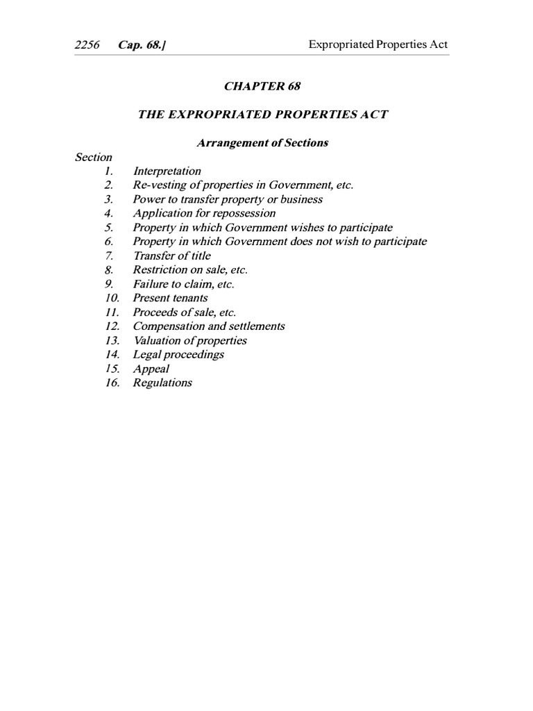 Expropriated Properties Act Overview | PDF | Lease | Eminent Domain
