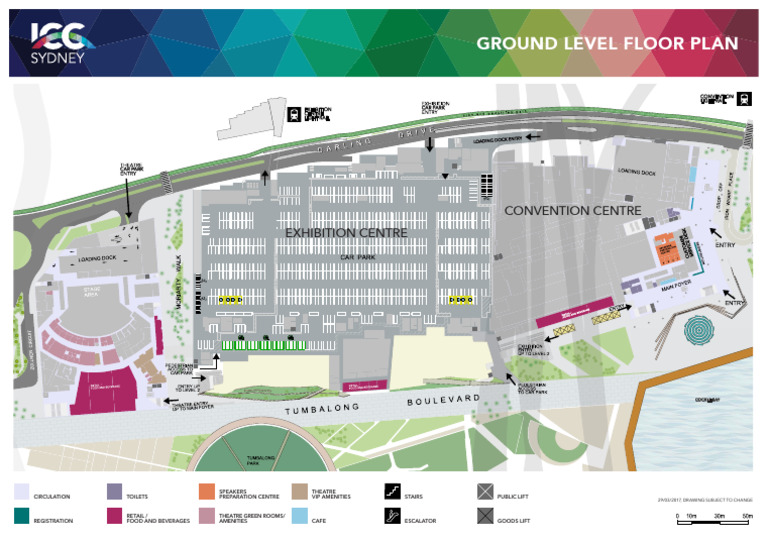 ICC Sydney Ground Level Floor Plan | PDF | Transport Infrastructure