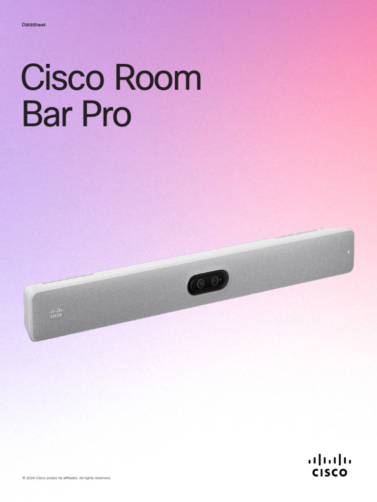 Cisco Room Bar Pro: AI Video Bar Solution | PDF | Hdmi | I Pv6