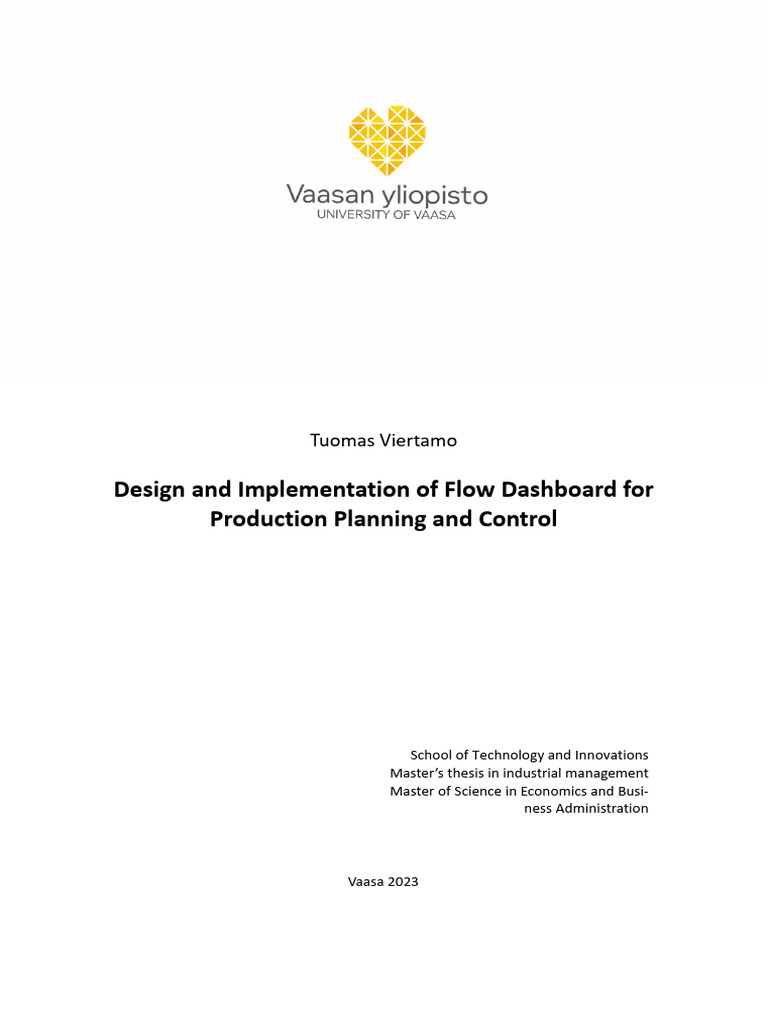 Design and Implementation of Flow Dashboard For Production Planning and ...