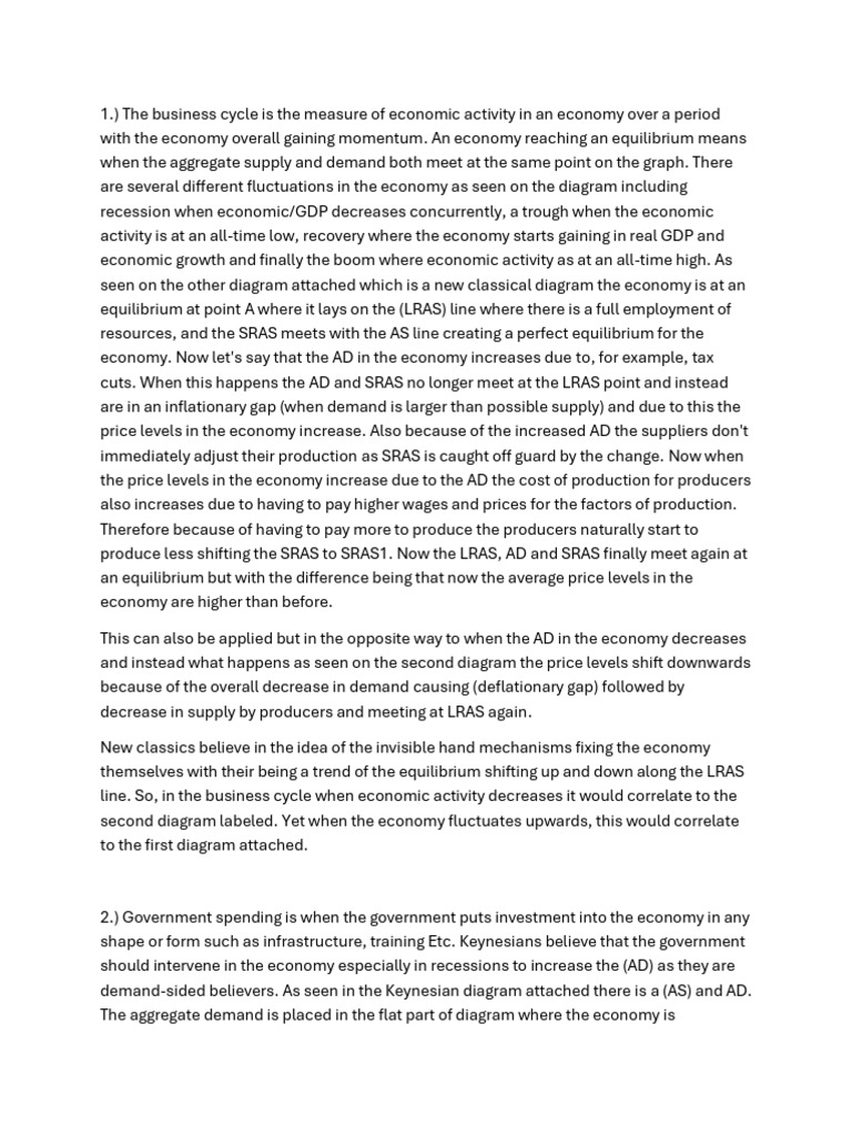 Econ test macro-econ | PDF | Business Cycle | Recession