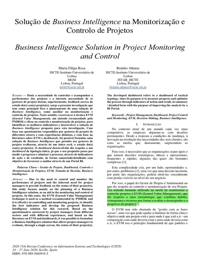 Business Intelligence Solution in Project Monitoring | PDF ...