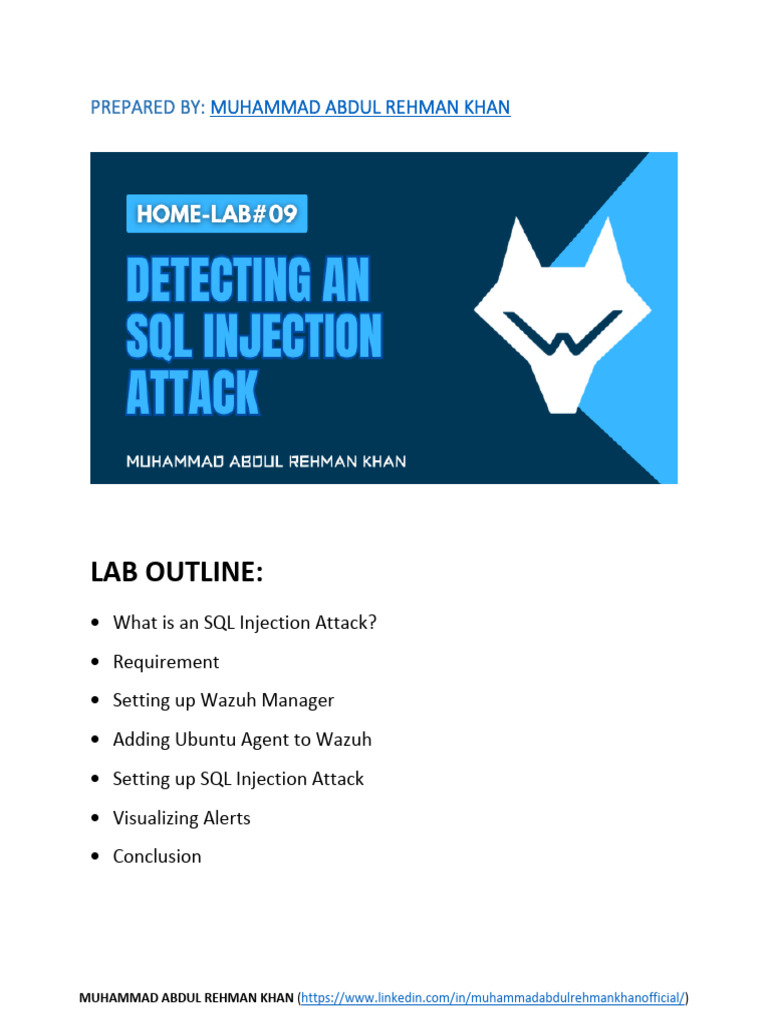 DETECTING SQLI ATTACK LAB by MUHAMMAD ABDUL REHMAN KHAN | PDF | Software Engineering | Cyberspace