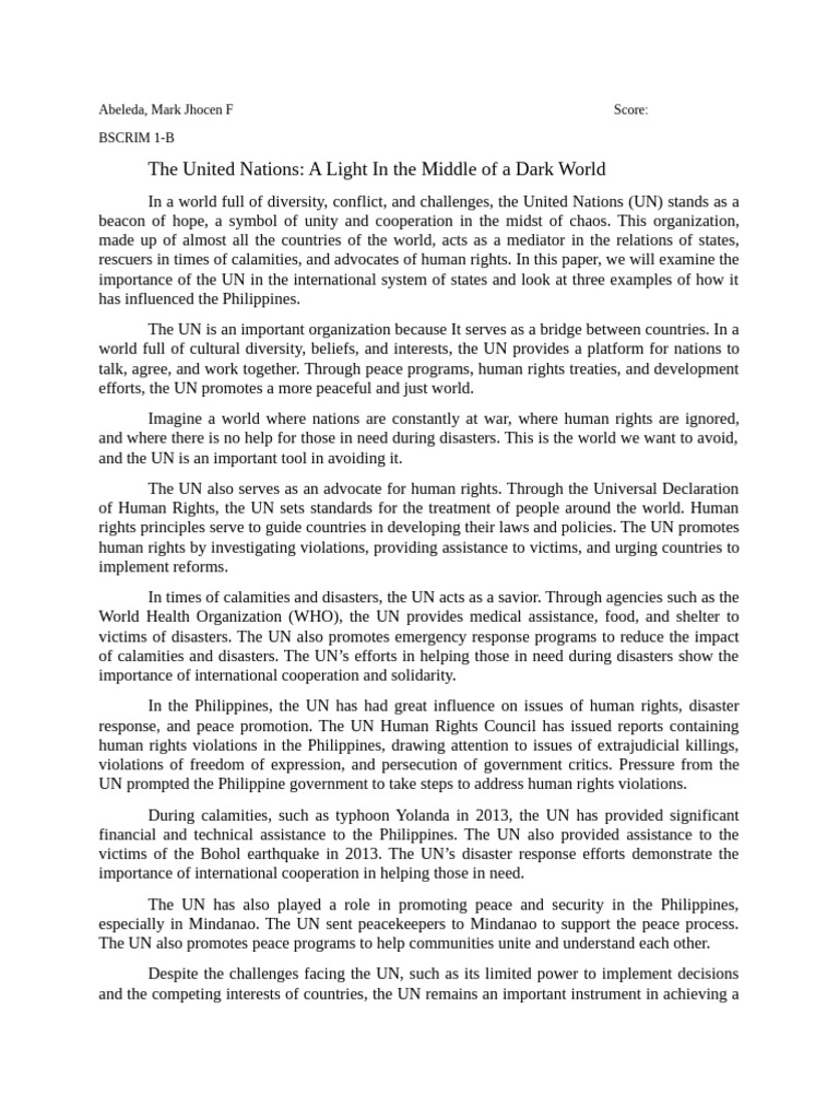 Contemporary Assignment | PDF | United Nations | International Relations