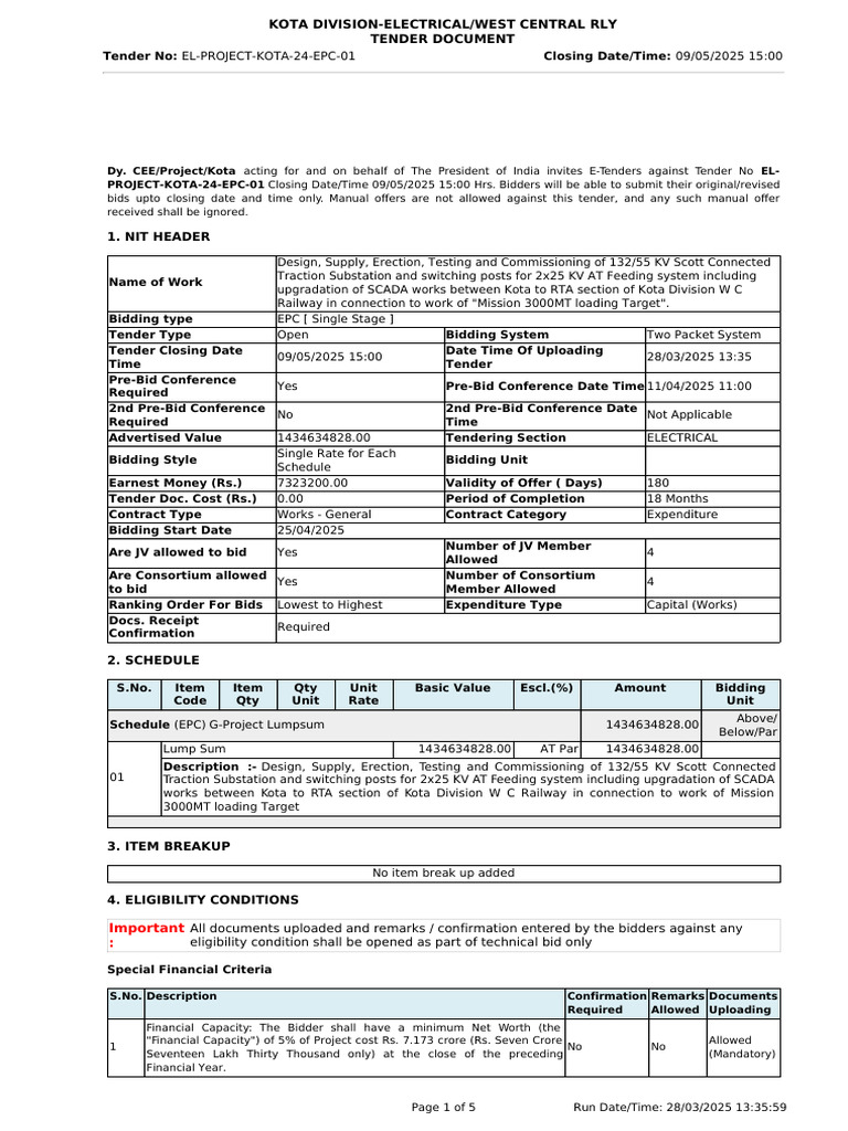 WCR NIT Kota - RTA Rs. 143 CR Due On 09-May-2025 2x25 PSI Work | PDF | Limited Liability Partnership