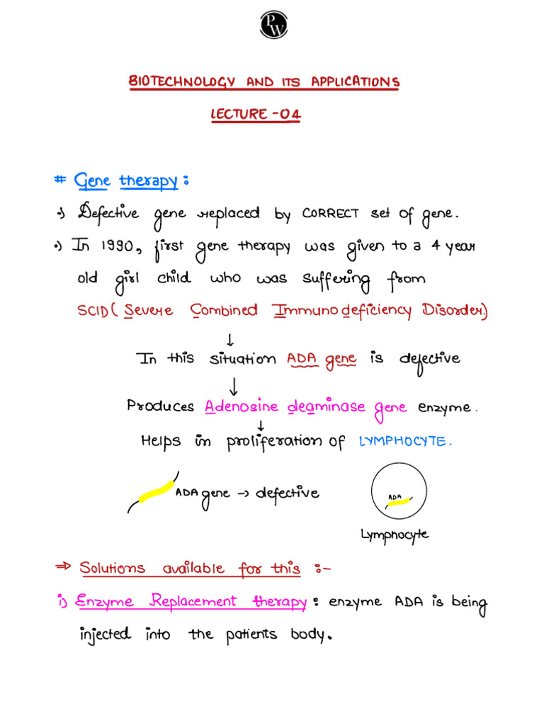 Biotechnology and Its Applications - Hand Written Notes (Of Lecture 04 ...