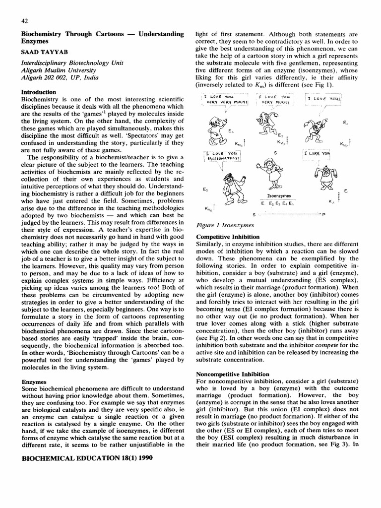 Biochemical Education - January 1990 - Tayyab - Biochemistry Through ...