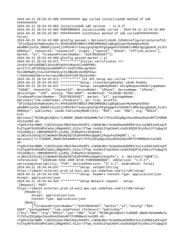 Id SDK Logs | PDF | Ios | Secure Communication