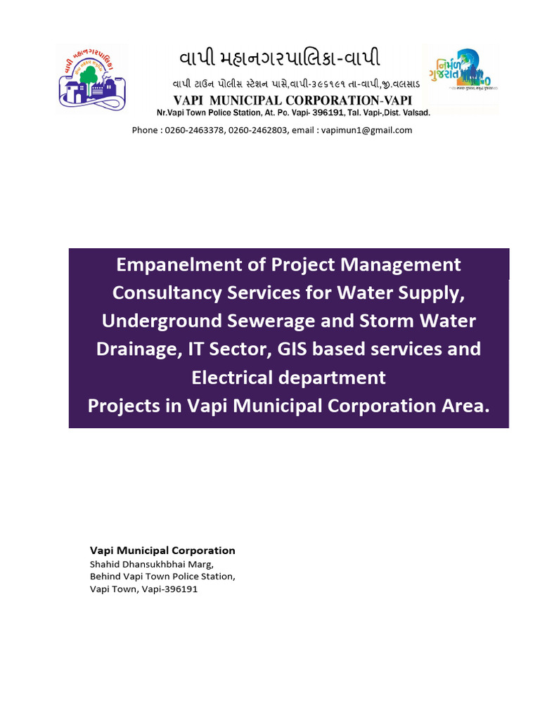 Vapi PMC RFP 2025-26 (1) | PDF | Consultant | Per Diem