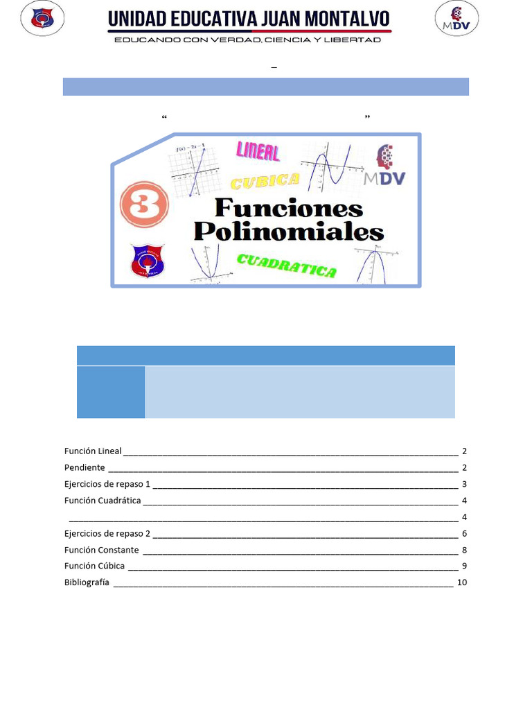 Clasificación de Funciones Polinomiales | PDF | Pendiente | Línea (geometría)