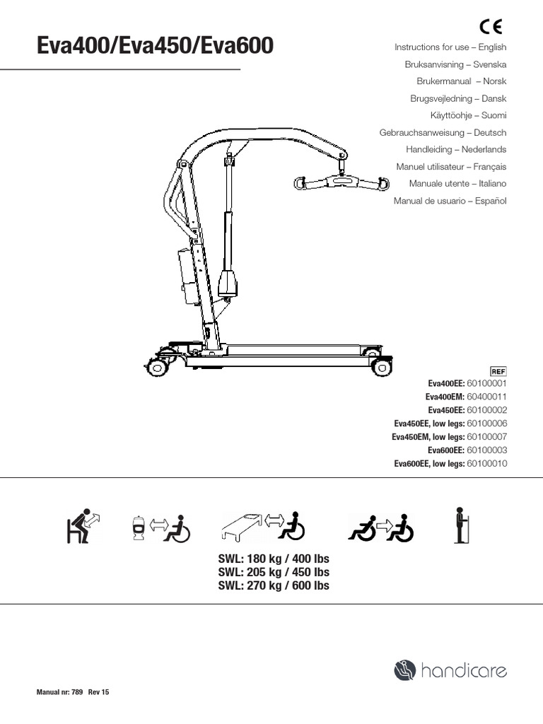 SystemRomedic Handicare Eva - 400 - 450 - 600 Multilingual-Rev-15 | PDF ...