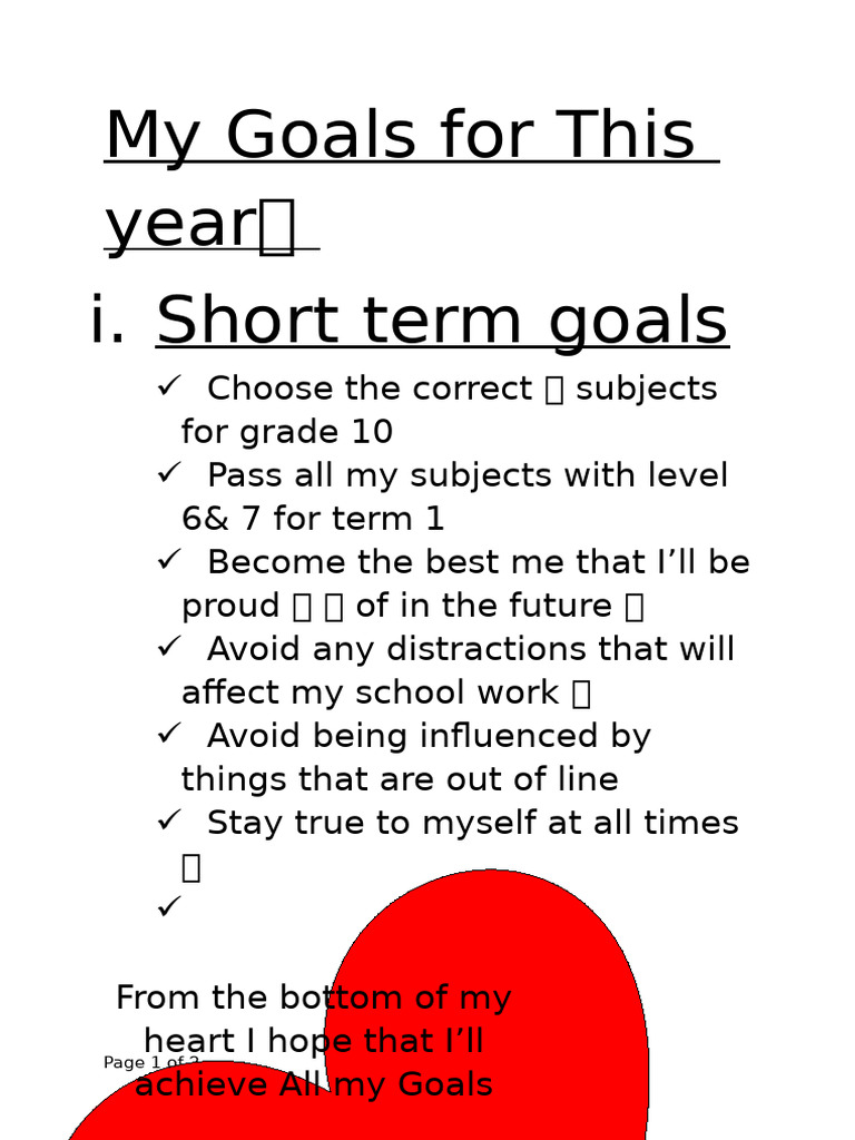 My 2023 Academic Goals and Aspirations | PDF