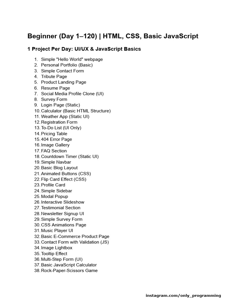 345 Web Development Project Ideas | PDF | Java Script | World Wide Web