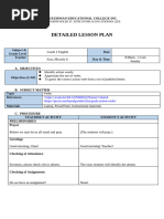 Grade 3 English Lesson Plan: Verbs | PDF | Teachers | Lesson Plan
