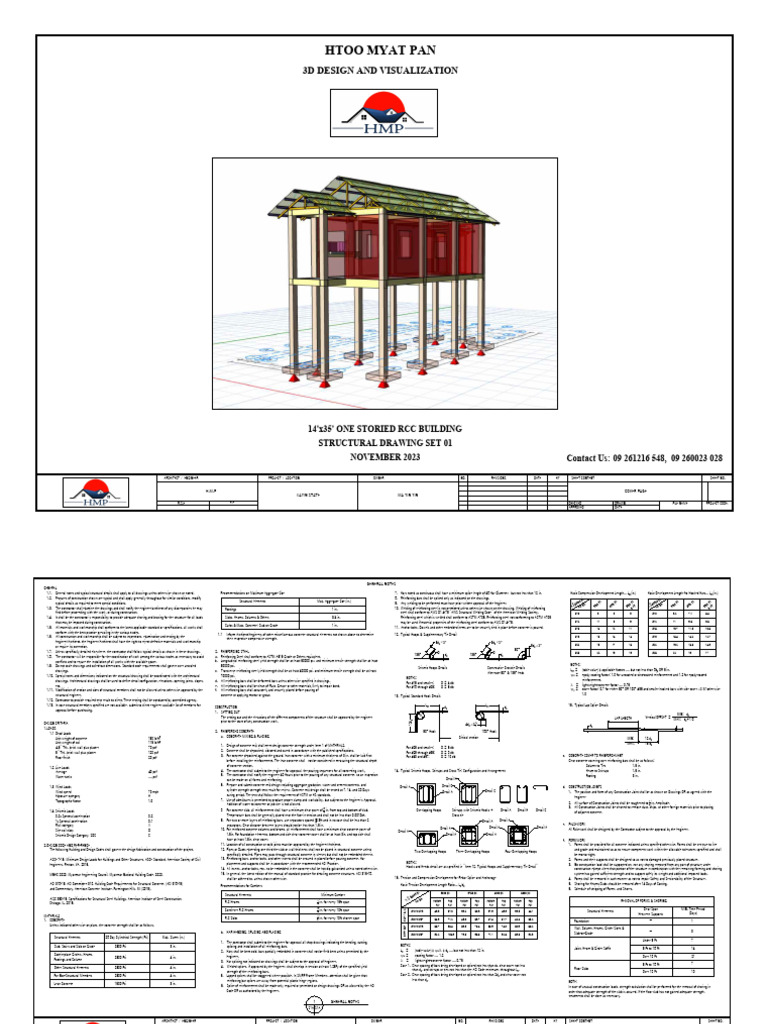 14'x35'OneStoriedBuilding | PDF | Concrete | Materials