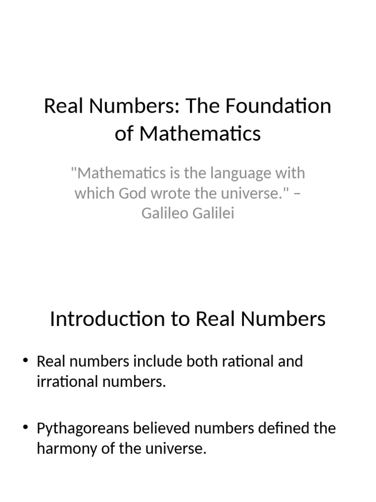 Understanding Real Numbers in Math | PDF