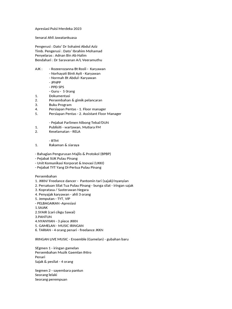 Apresiasi Puisi Merdeka 2023 | PDF
