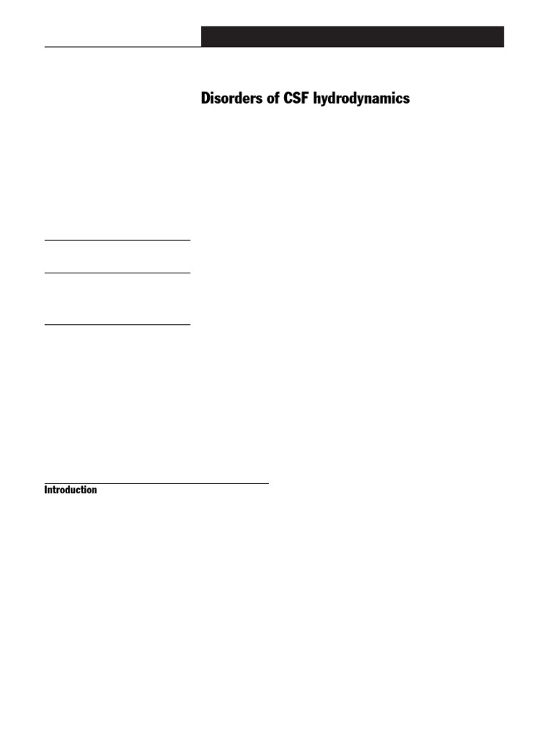 Disorders of CSF Circulation | PDF | Cerebrospinal Fluid | Medical ...