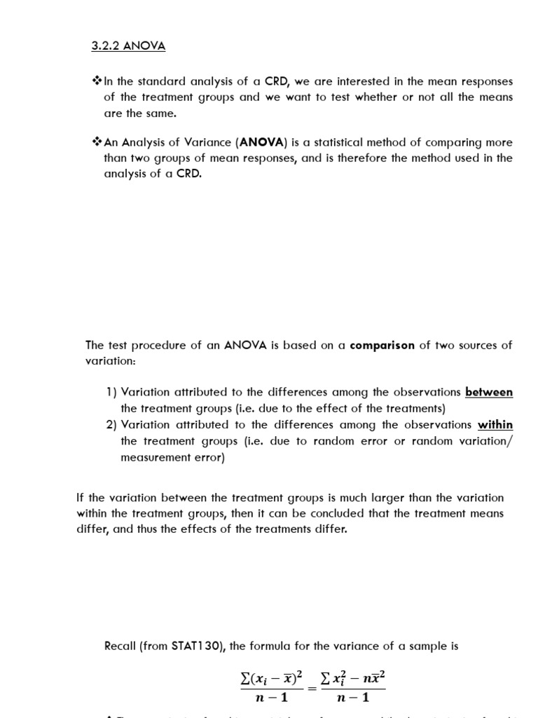 Section 3.2.2 To End Updated | PDF | Errors And Residuals | Analysis Of Variance