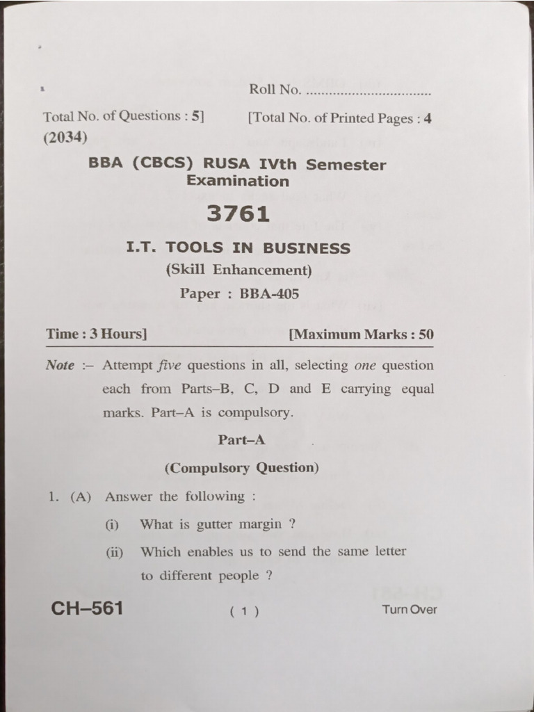 BBA - 405 ..4th..sem | PDF