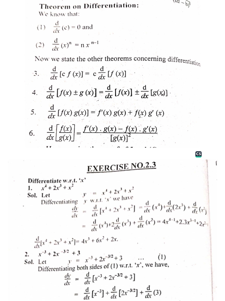 Differentiation and Integration | PDF