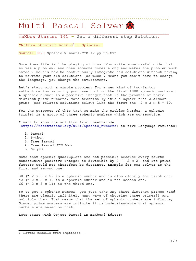 Maxbox Starter141 Multi Pascal Solver | PDF | Factorization | Prime Number